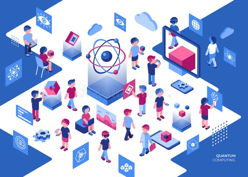 Qubits Vector Illustration. Infographic with Superposition and ... Qubits Vector Illustration. Infographic with Superposition and ...