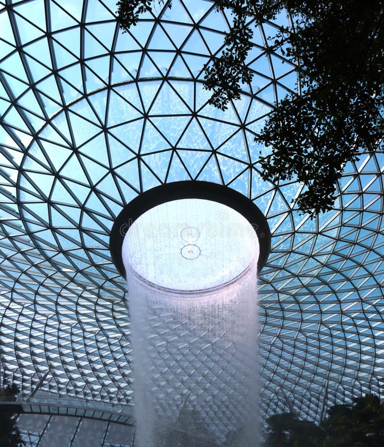 Artificial Rainfall with Glasses Stock Photo - Image of blue, lighting ...