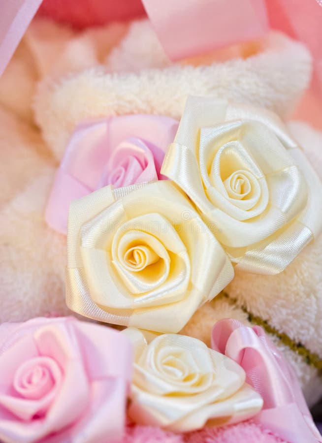 Artificial Ribbon Roses. stock image. Image of macro - 36628229