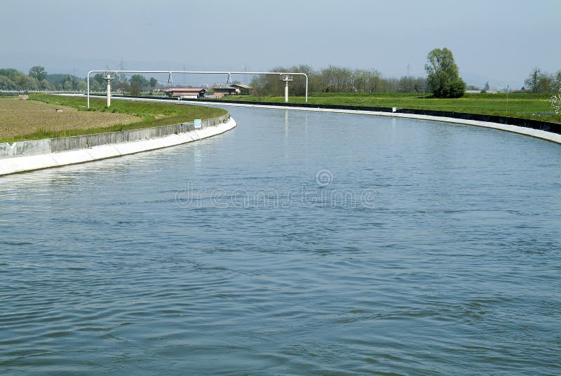 Artificial River Channel in Concrete Stock Image - Image of shot, water ...