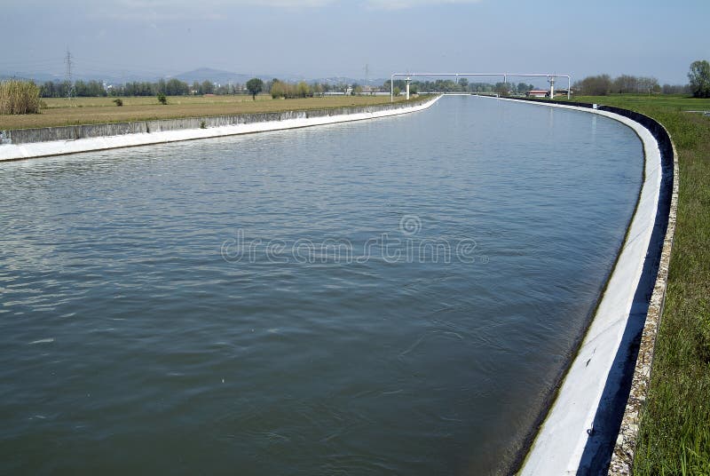 Artificial River Channel in Concrete Stock Photo - Image of country ...