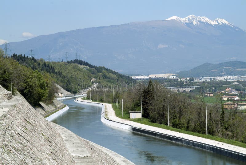 Artificial River Channel in Concrete Stock Photo - Image of landmark ...