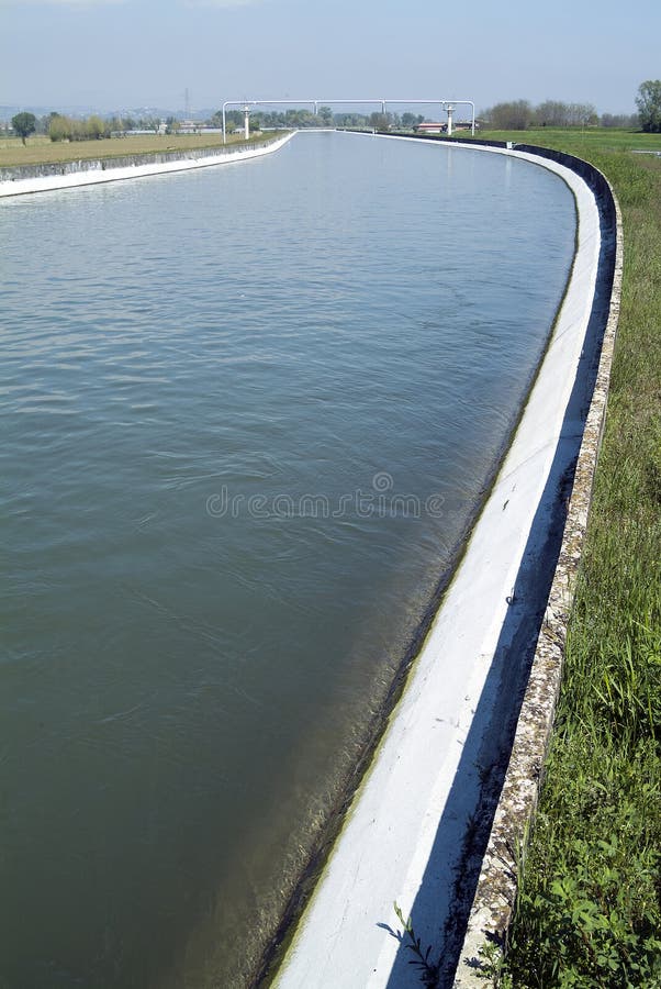 Artificial River Channel in Concrete Stock Image - Image of coast ...