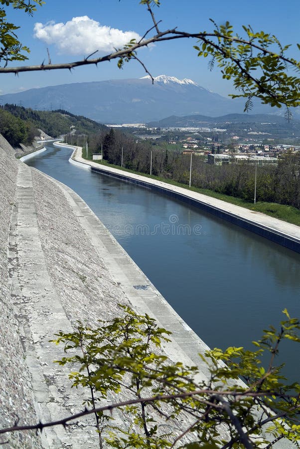 Artificial River Channel in Concrete Stock Photo - Image of navigation ...
