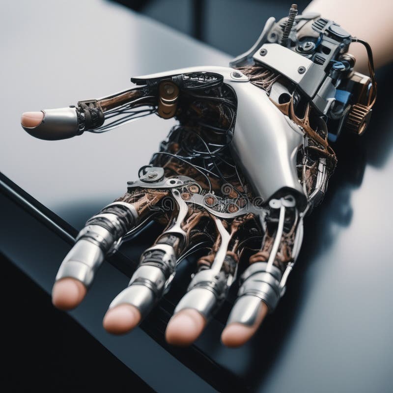 Artificial Robotic Hand. Generated by AI. Stock Illustration ...