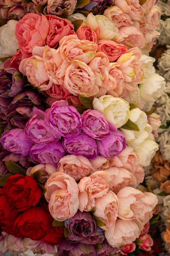 Artificial Roses As Floral Art in View Stock Photo - Image of ...