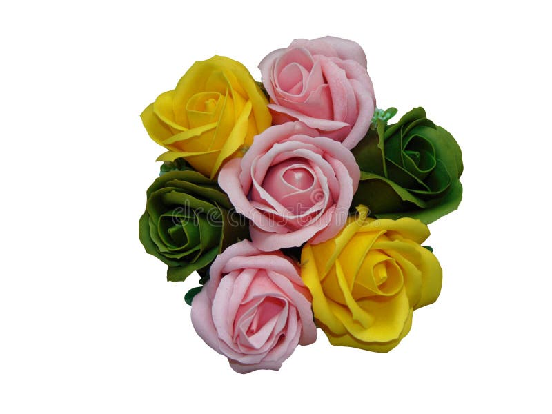 Artificial Roses of Various Colors Stock Image - Image of green, white ...