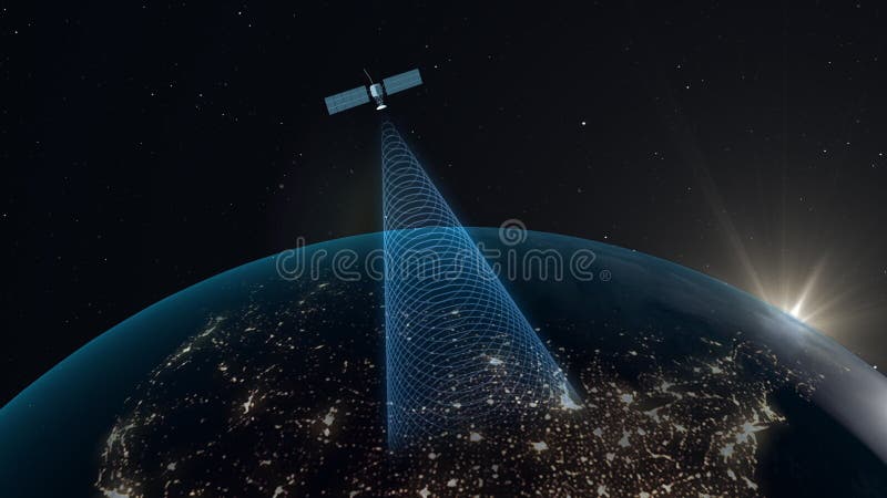 Artificial Satellite in Earth Orbit Receives and Transmits a Digital ...
