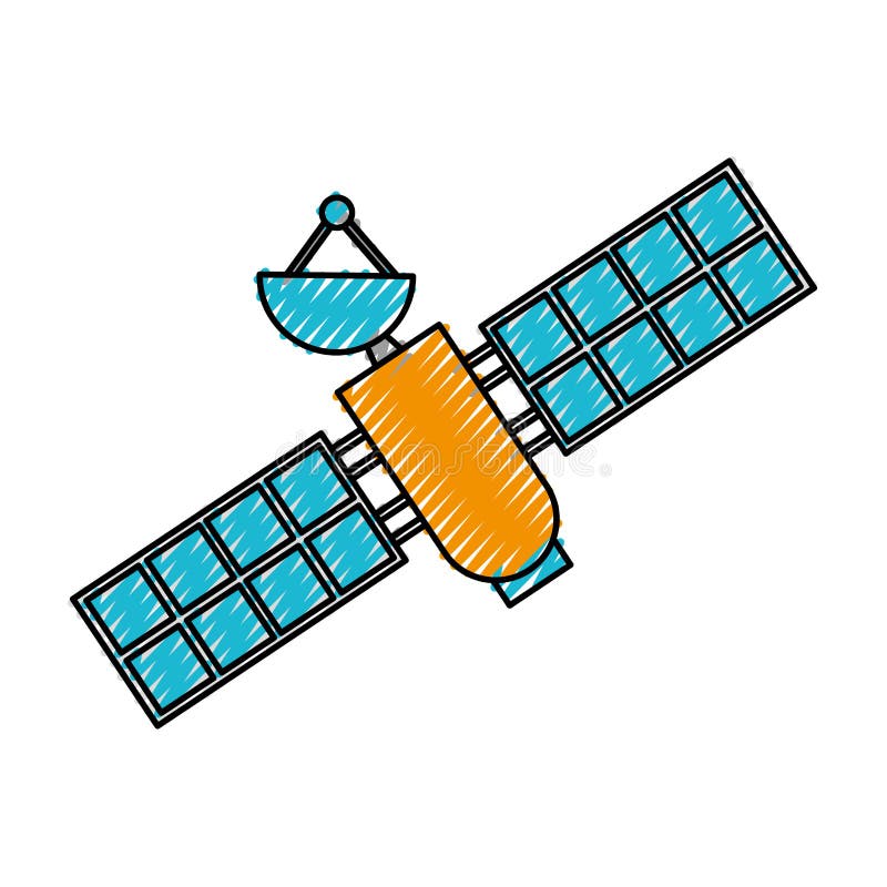 Artificial Satellite Spacial Icon Stock Vector - Illustration of ...