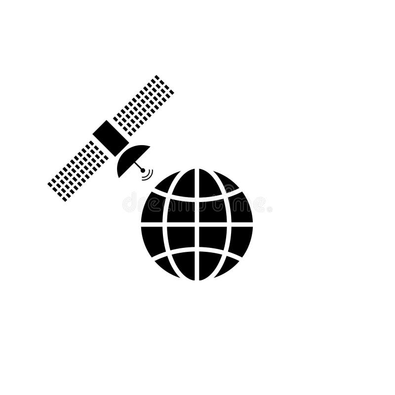 Artificial Satellites Orbiting the Planet Earth in Outer Space Icon ...