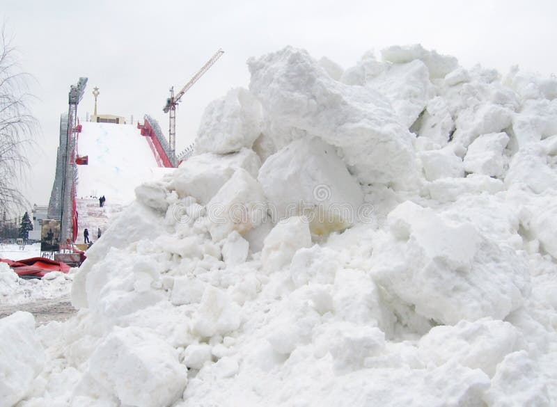 Artificial Ski Slope Construction Editorial Stock Photo - Image of high ...