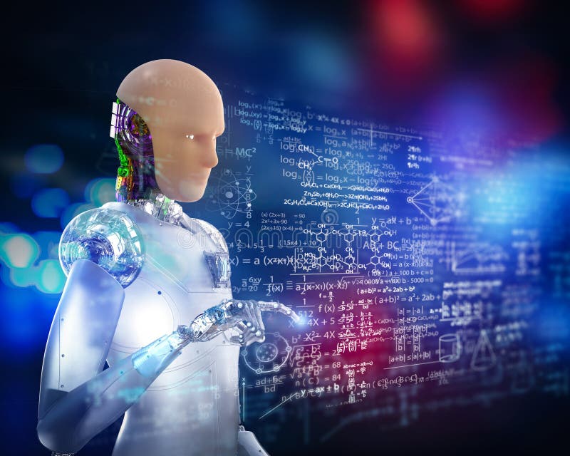 Artificial Skin or Human-like Skin Ai Robot with Digital Graphic ...