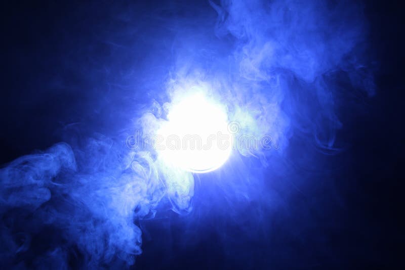 Artificial Smoke is Illuminated with Blue Bright Light Stock Image ...