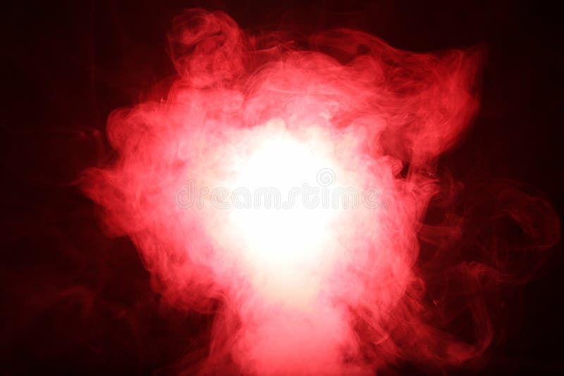 Artificial Smoke is Illuminated with Red Bright Light Stock Photo ...