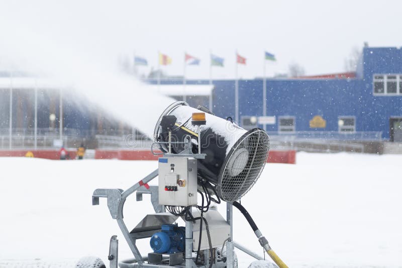 Artificial Snow.a Cannon for Making Artificial Snow Stock Image - Image ...