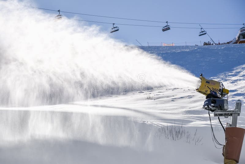 Artificial Snow Making Machine Editorial Stock Image - Image of ...