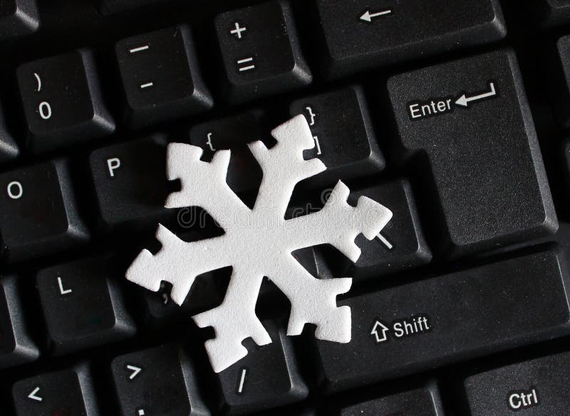 Artificial Snow Sign Near Enter Button on Black Keypad Stock Photo ...