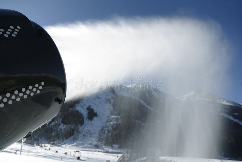 Artificial snow system stock photo. Image of winter, aosta - 12741324