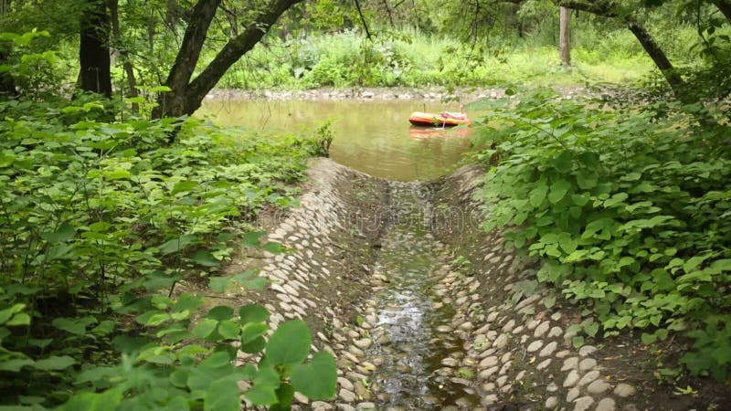 Artificial Stream Flows into the River on Which Stock Footage - Video ...