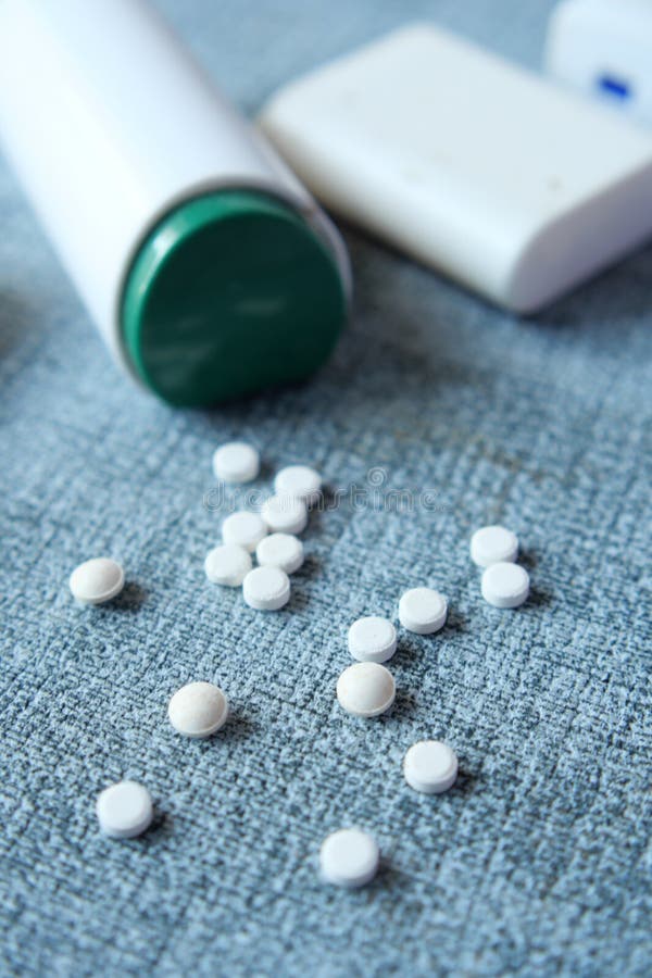 Artificial Sweetener Container on Table Stock Image - Image of spilling ...