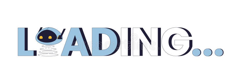 Artificial Technologies Robot Head on Spring Loading Text Stock Vector ...