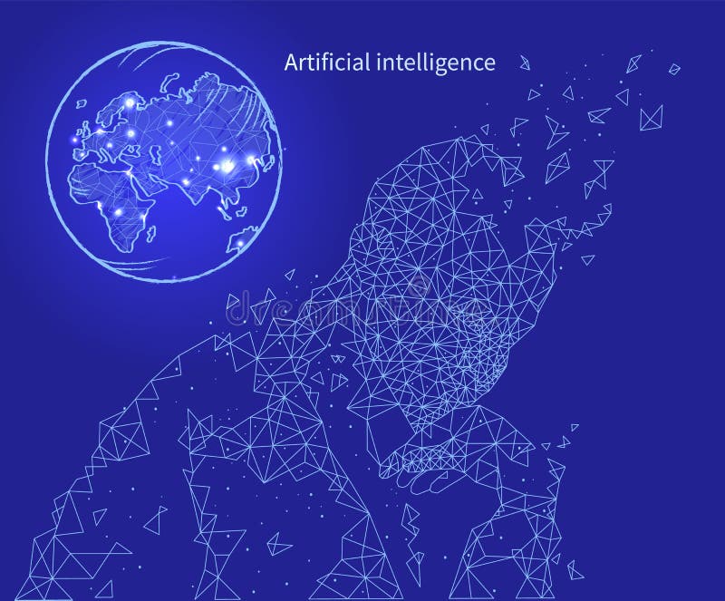 Artificial Technology and Intelligence Poster Vector Stock Vector ...