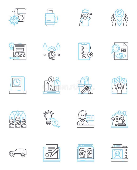 Artificial Technology Linear Icons Set Automation Robotics Machine Learning Computing