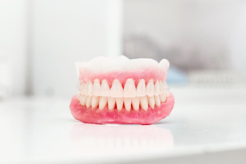 Artificial Teeth Arrangement of Full Mouth Stock Image - Image of care ...