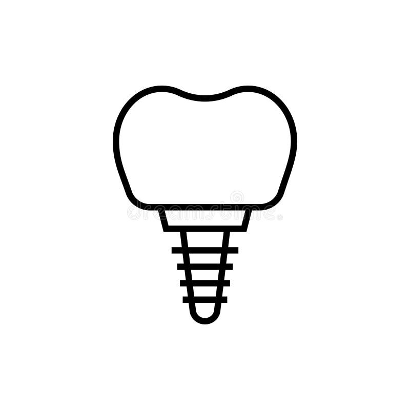Artificial Tooth Icon. Dentistry on White Background. Editable Stroke ...