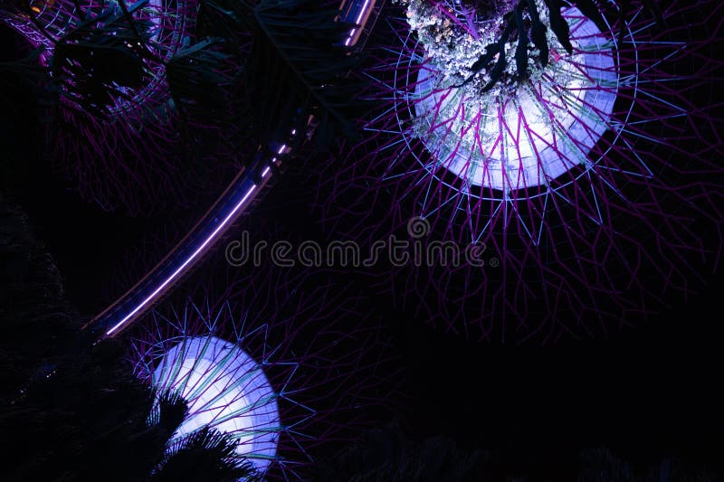 Glowing Tower of Lights in the Shape of a Tree Editorial Photo - Image ...