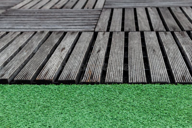 Artificial Turf and Old Wood Stock Photo - Image of freshness, land ...