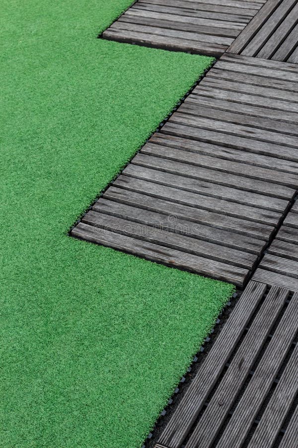 Artificial Turf and Old Wood Stock Image - Image of nature, gardening ...