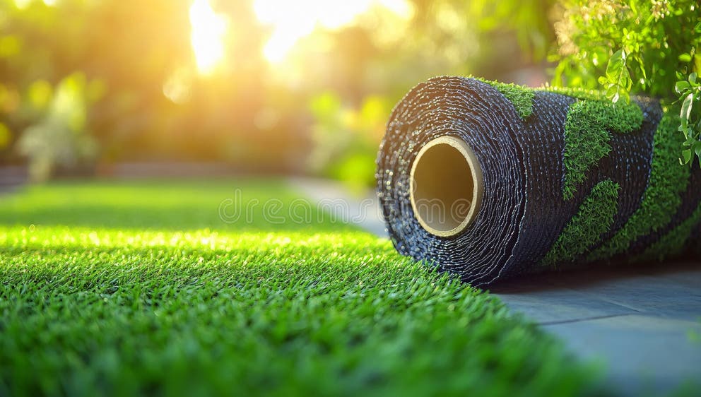 Artificial Turf Roll Landscape Design Backyard High Quality Image Stock ...