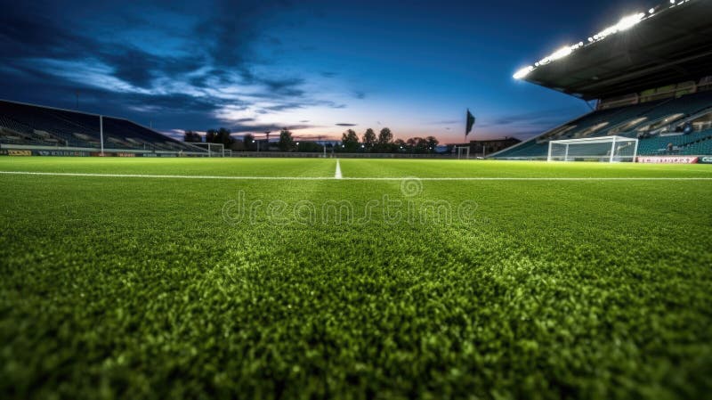 Artificial Turf in the Soccer Stadium. Generative Ai Stock Illustration ...