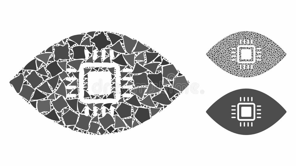 Artificial Vision Mosaic Icon of Rough Elements Stock Vector ...