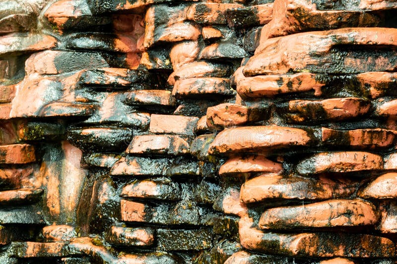 An Artificial Water Fountain Constructed by Layering Bricks or Concrete ...