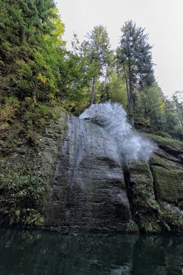 Artificial Waterfall Being Open Stock Photo - Image of artificial ...