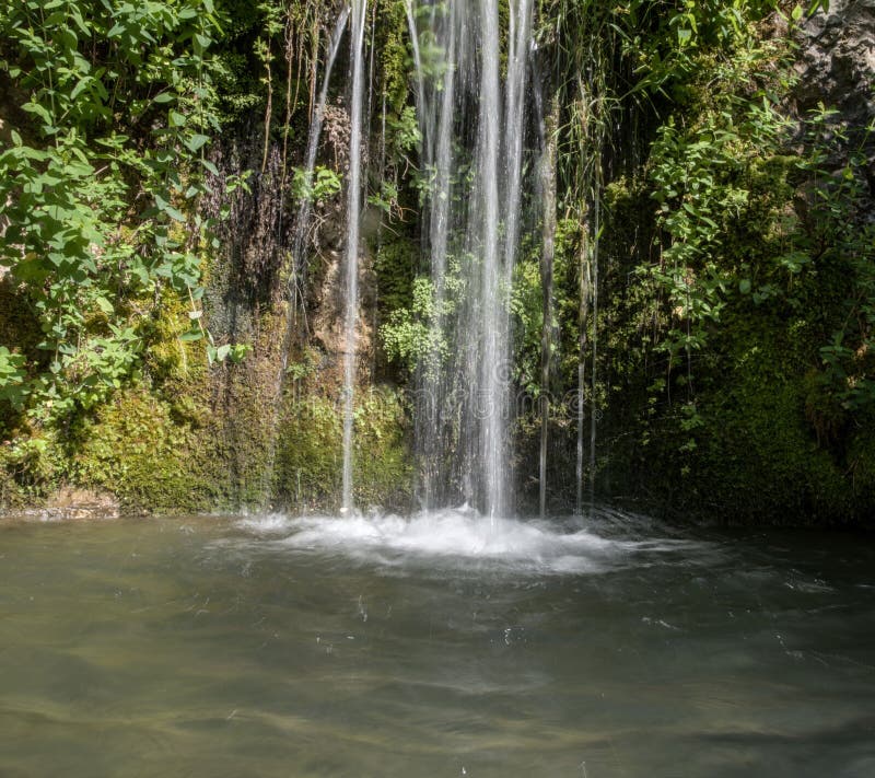Artificial Waterfall at a Park Stock Photo - Image of purity, fall ...