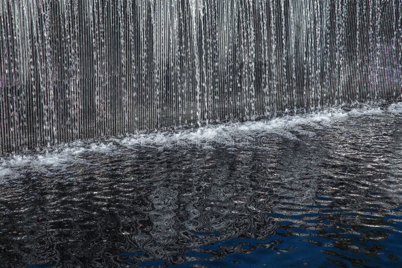 Decorative Artificial Water Curtain on the Pond Stock Image - Image of ...