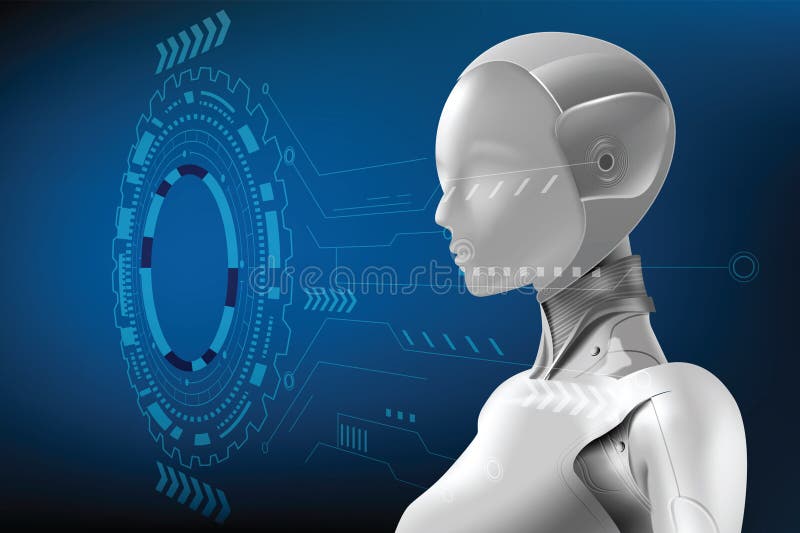 Artificially Intelligent Robots Stock Vector - Illustration of virtual ...