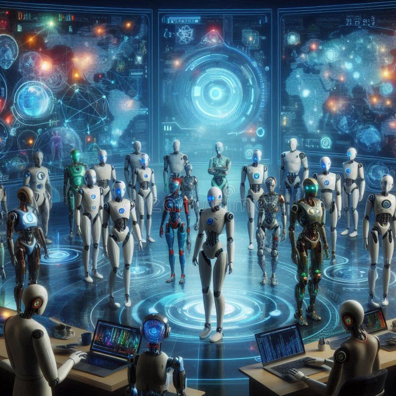 Artificialm Minds Shaping the Future Stock Illustration - Illustration ...