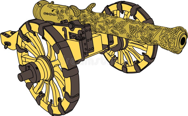 Artillery cannon vector stock vector. Illustration of power - 38933172