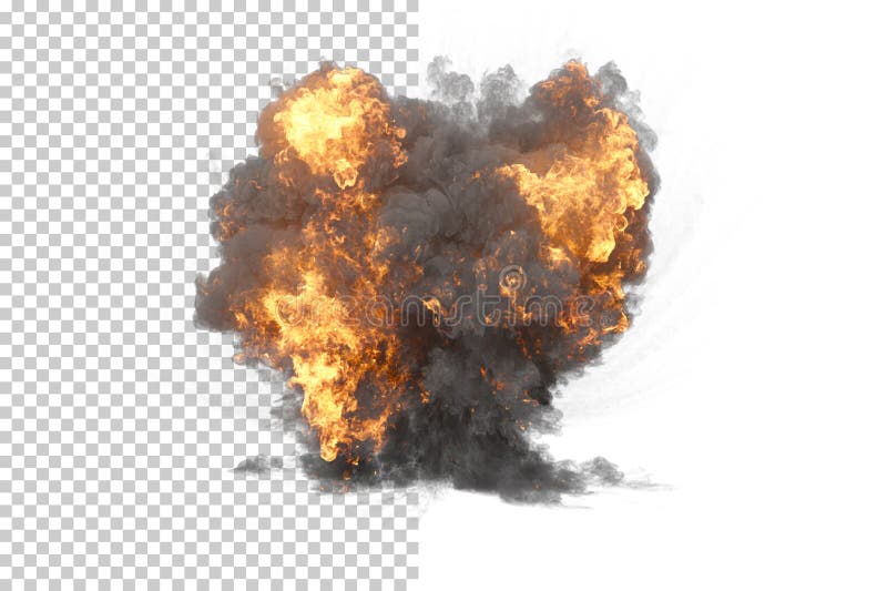 Artillery Explosion on Transparent Background Stock Photo ...