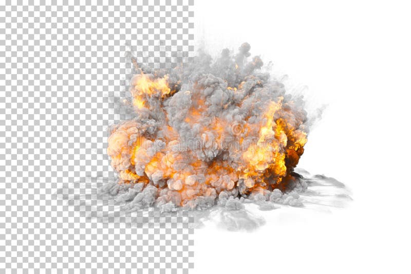 Artillery Explosion on Transparent Background Stock Photo ...
