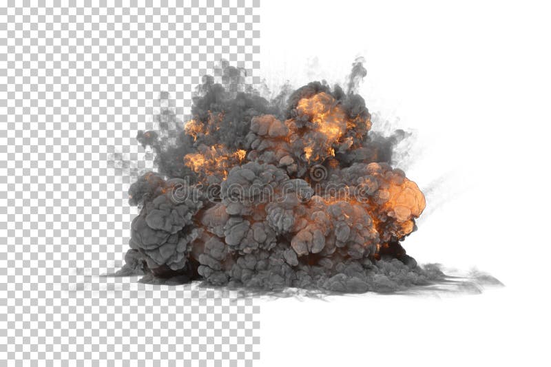 Artillery Explosion on Transparent Background Stock Photo ...