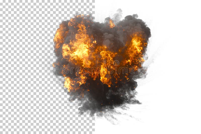 Artillery Explosion on Transparent Background Stock Photo ...