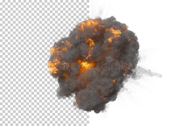 Artillery Explosion on Transparent Background Stock Photo ...
