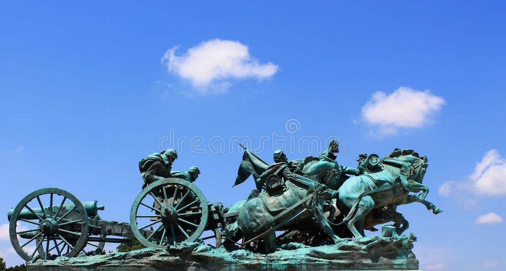Artillery Group stock photo. Image of clouds, statue - 42801272