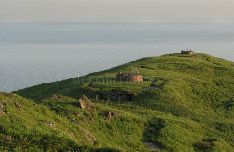 Artillery on the Island of Askold Stock Photo - Image of world ...