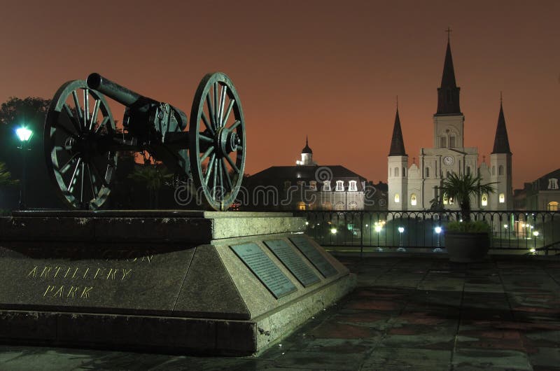 Foggy Night on Jackson Square Stock Image - Image of quarter, orleans ...